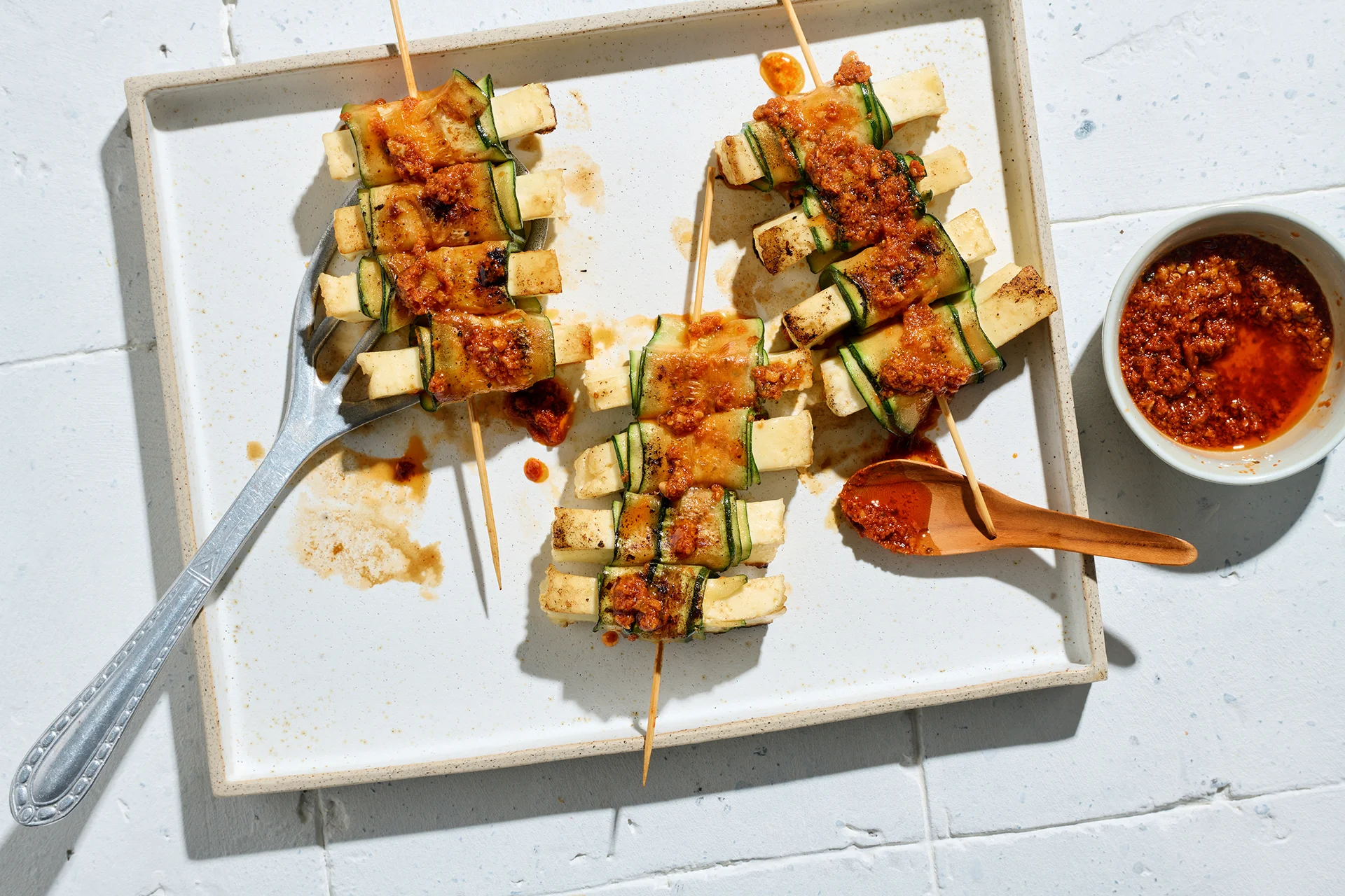Brochettes au paneer et à la courgette - Recette Croqu'menus